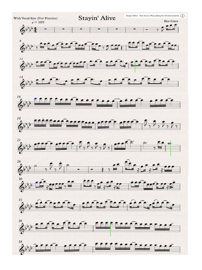 Bee Gees - Stayin' Alive | PDF