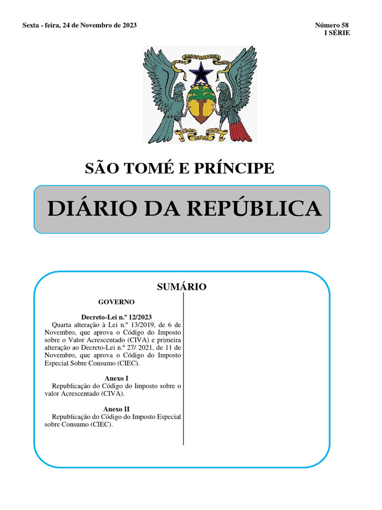 Decreto-Lei N 12 - 2023 - Quarta Alteracao A Lei N 13 - 2019 - Codigo ...