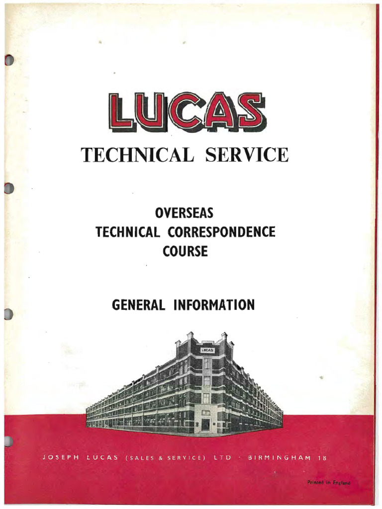 Lucas Technical and Test Information | PDF