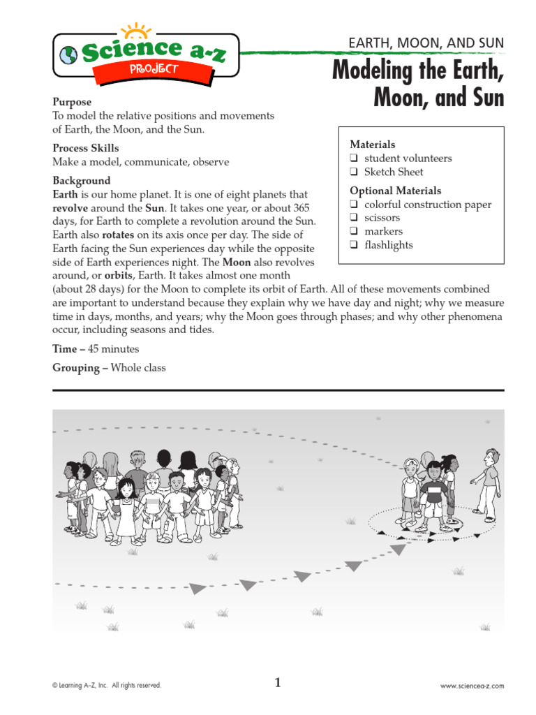Earth, Moon, and Sun Modeling Activity | PDF | Moon | Earth