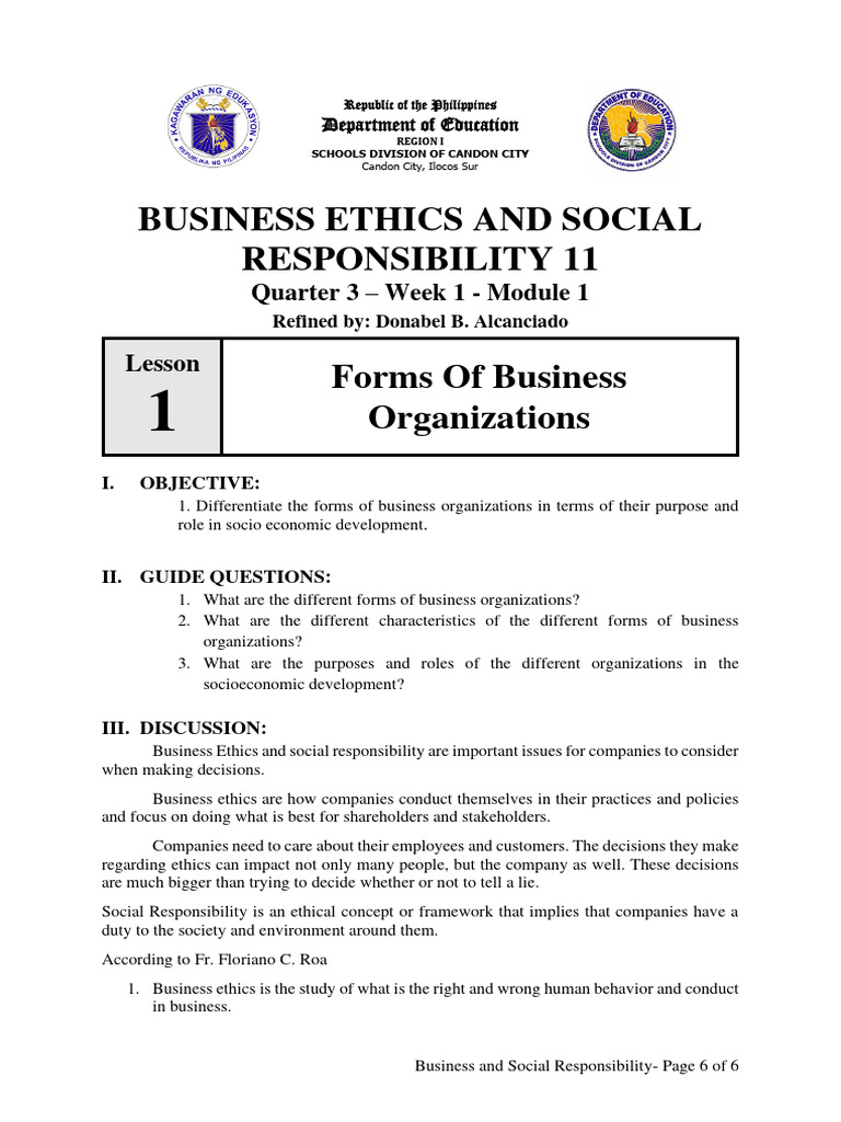 Business Ethics-and-Social-Responsibility - Q3 - W1 - M1 - LDS - Forms ...
