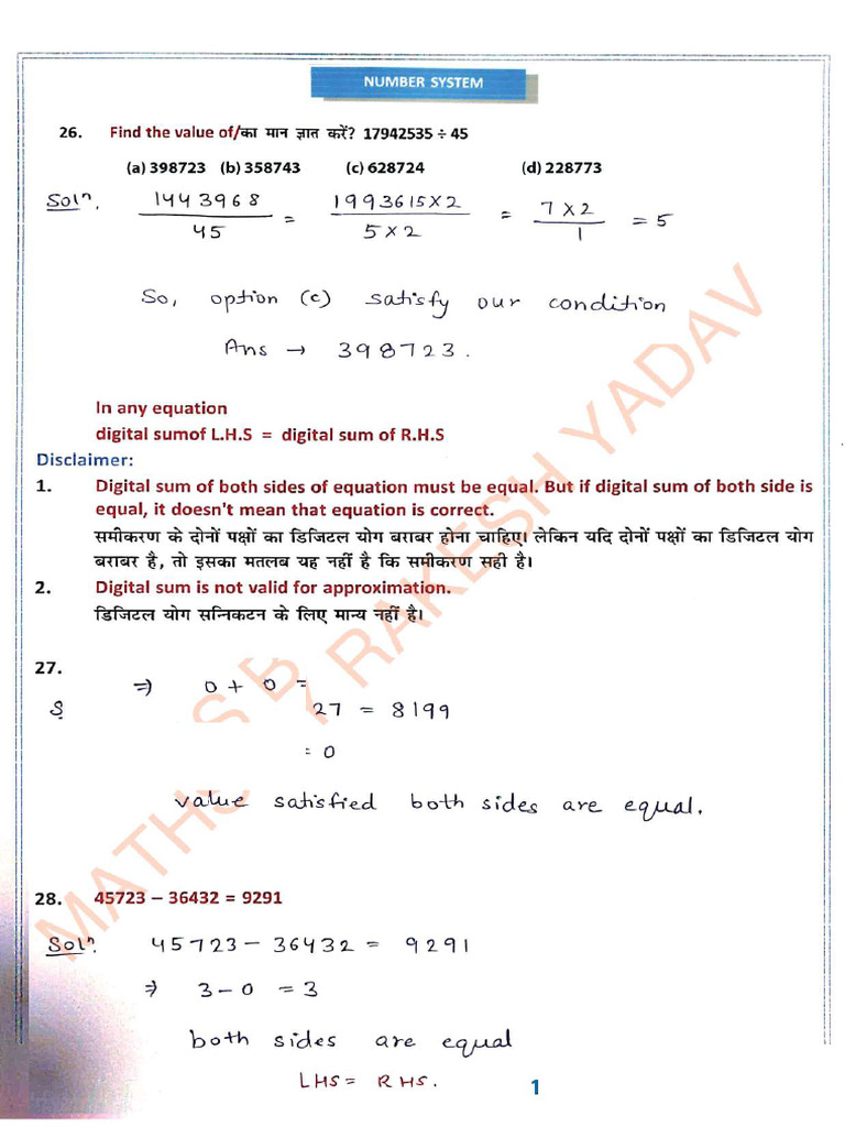 Digital Sum Class - 02 Notes | PDF
