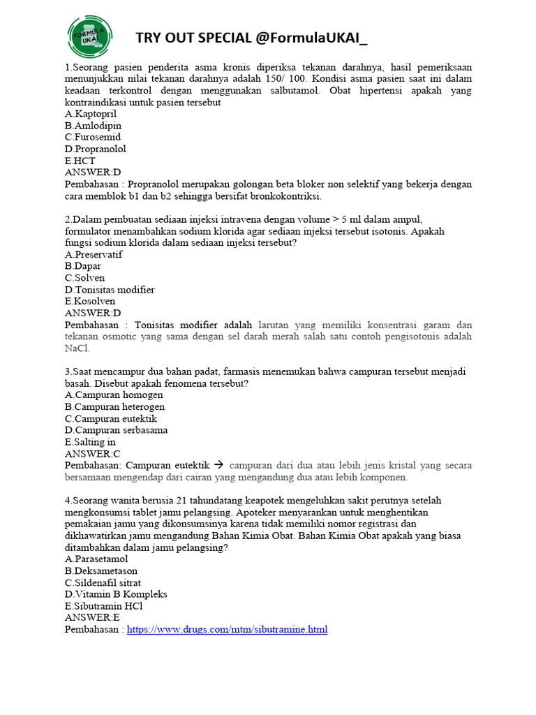 Pembahasan Try Out Ekslusif | PDF | Kesehatan Holistik