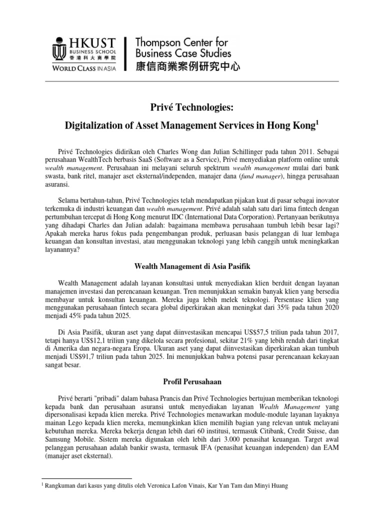 Prive Technologies - Bahasa | PDF