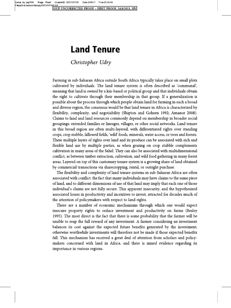 Land Tenure | PDF