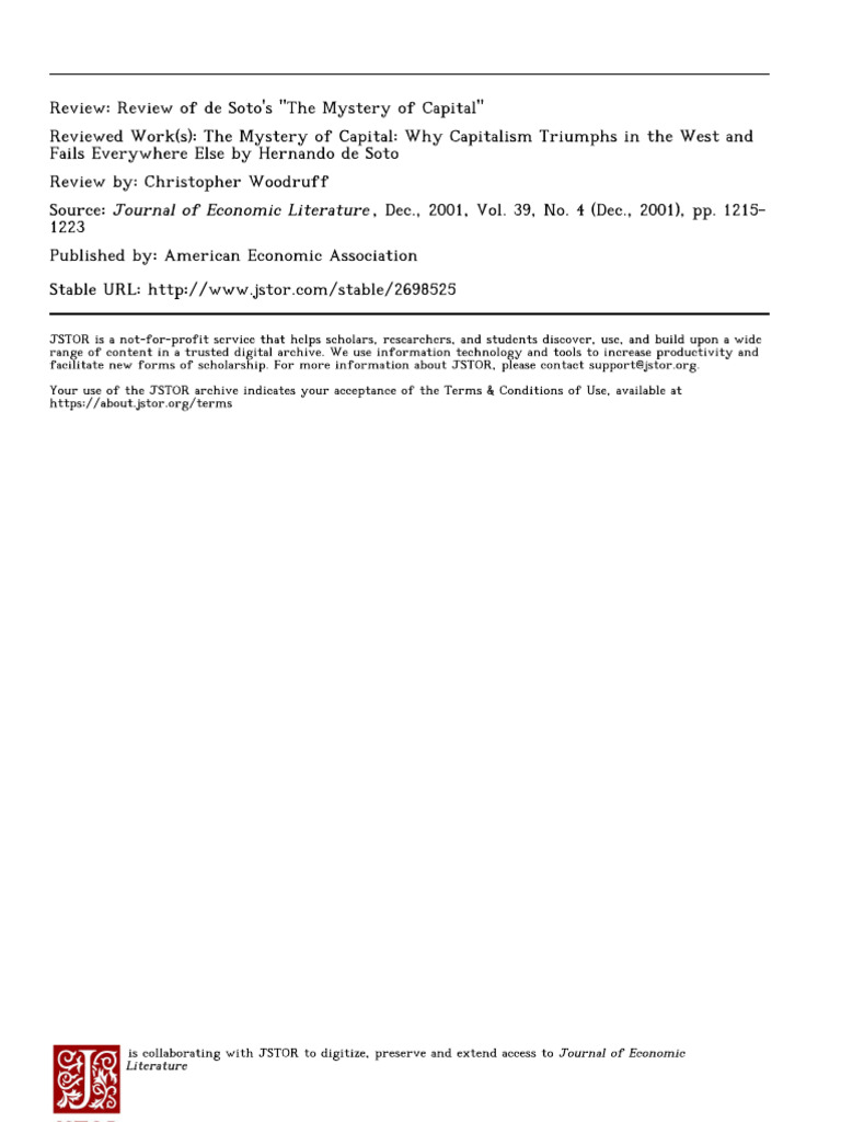 The Mystery of Capital | PDF