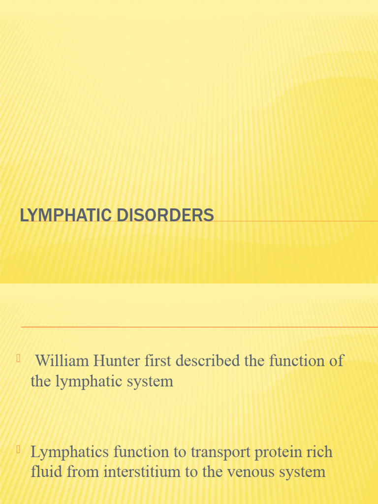 Lymphatic Disorders | PDF | Lymph | Lymphatic System