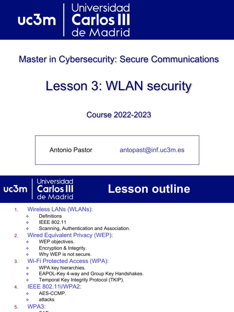 3 Wlan Security Pdf Ieee 802 11 Cyberwarfare