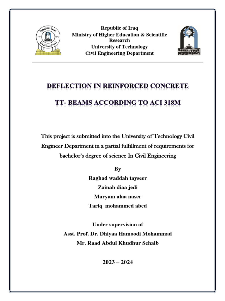 Deflection in Reinforced Concrete Beams According To Aci 318m 19 | PDF ...