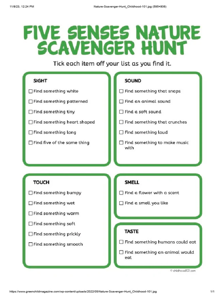 Nature-Scavenger-Hunt_Childhood-101 | PDF