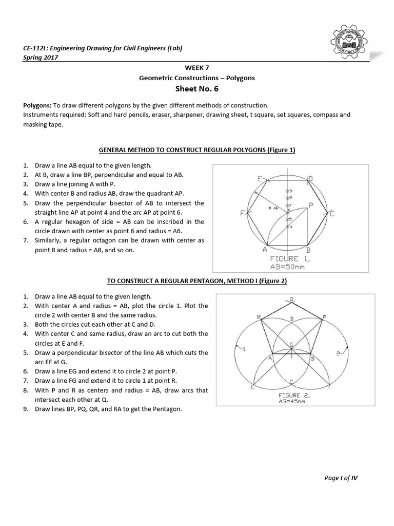 WEEK 7 Geometric Constructions Polygons | PDF | Circle | Perpendicular
