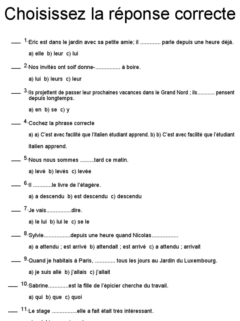 Module 1 Choisissez La Réponse Correcte 3 | PDF | Arts du langage et ...