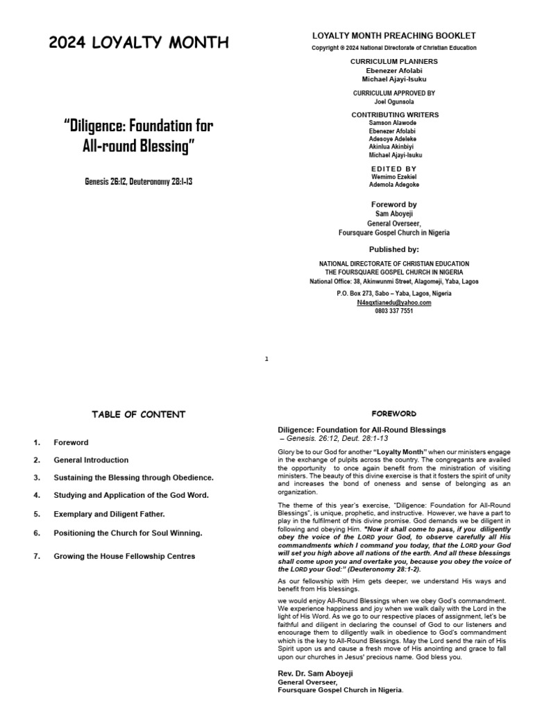 2024 Loyalty Month Pamphlet | PDF | Book Of Genesis | Jesus