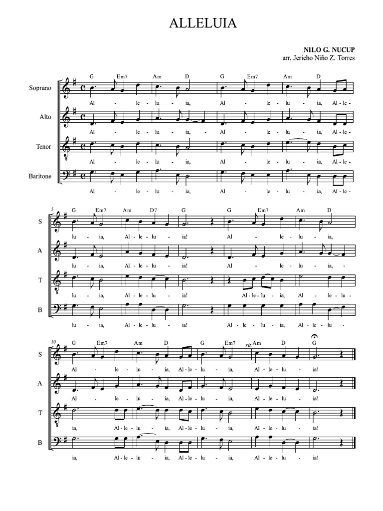 Alleuia G Nucup Arr JT | PDF