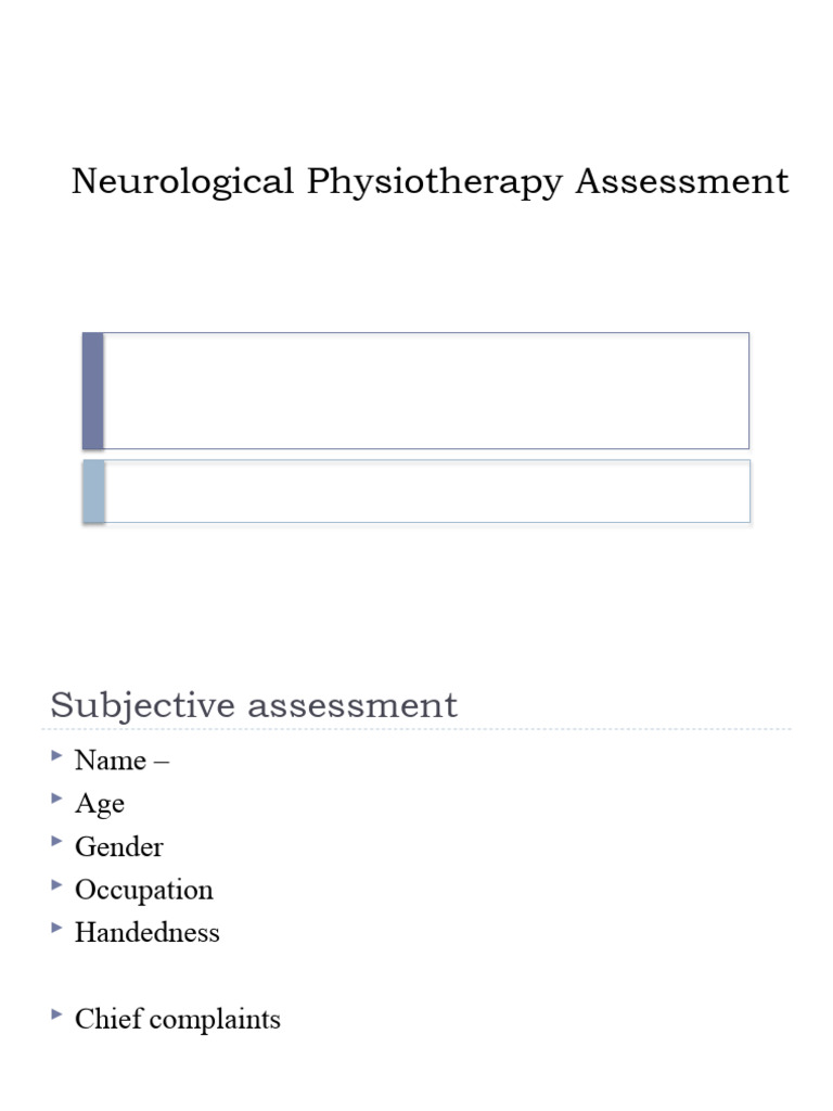 Neurological Physiotherapy Assessment | PDF | Anatomical Terms Of ...