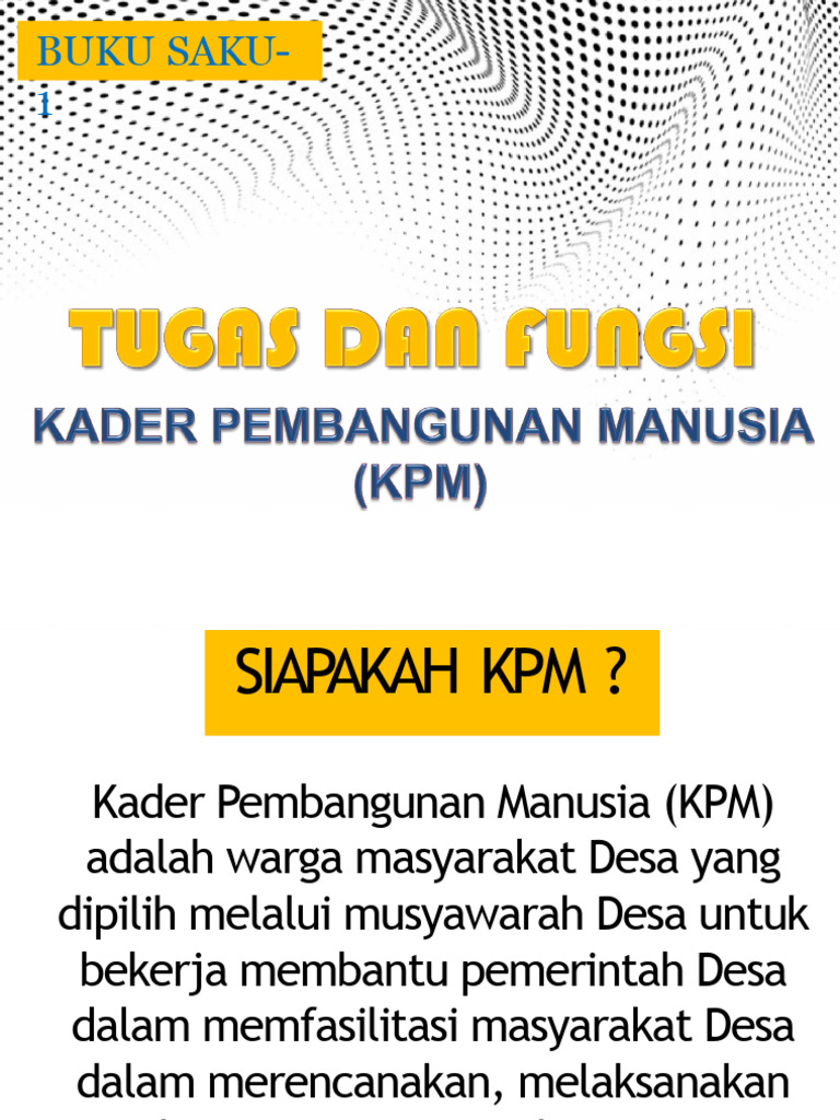 Buku Saku-1 KPM - Tugas Dan Fungsi KPM | PDF | Ilmu Sosial | Kesehatan Holistik