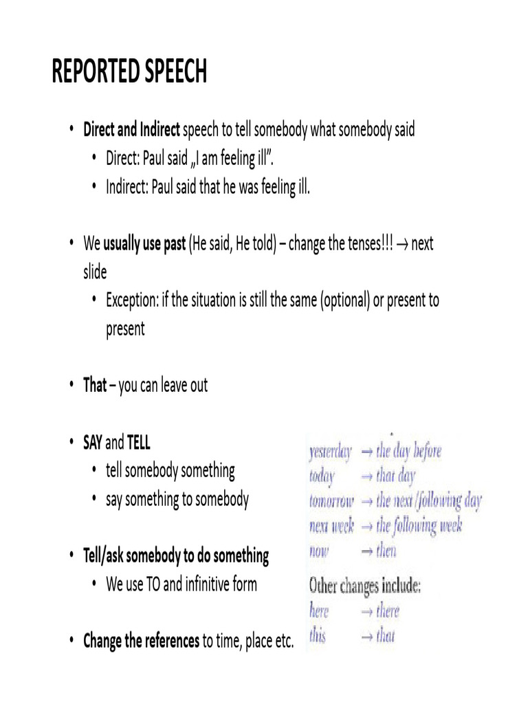 Reported speech | PDF