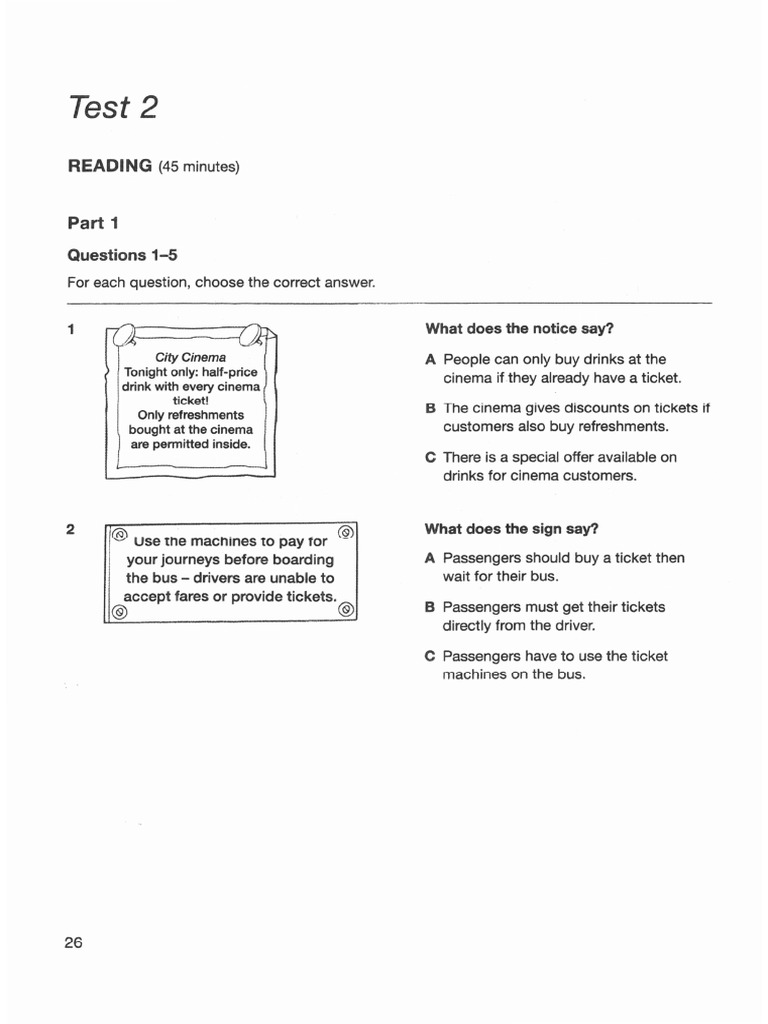 PET Reading 2 | PDF