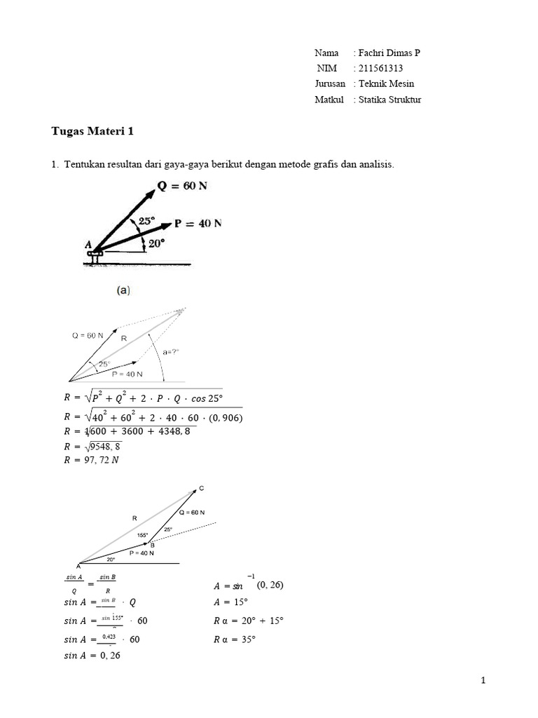 Resultant Force Analysis in Statics | PDF | Teaching Methods & Materials