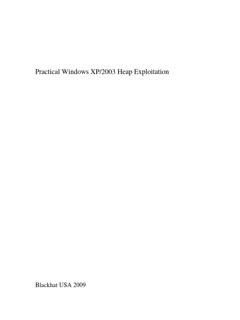 BHUSA09 McDonald WindowsHeap PAPER | PDF | Pointer (Computer Programming) | Kernel (Operating ...