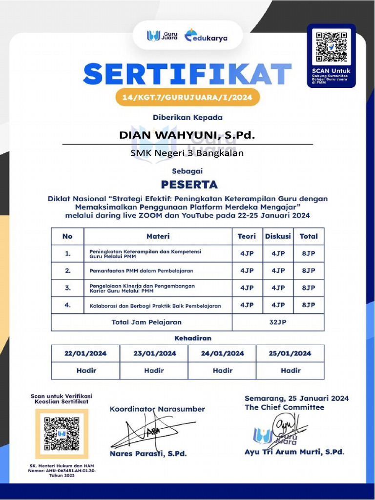 Diklat Strategi Efektif 22-25 Jan 2024 | PDF Diklat Strategi Efektif 22-25 Jan 2024 | PDF