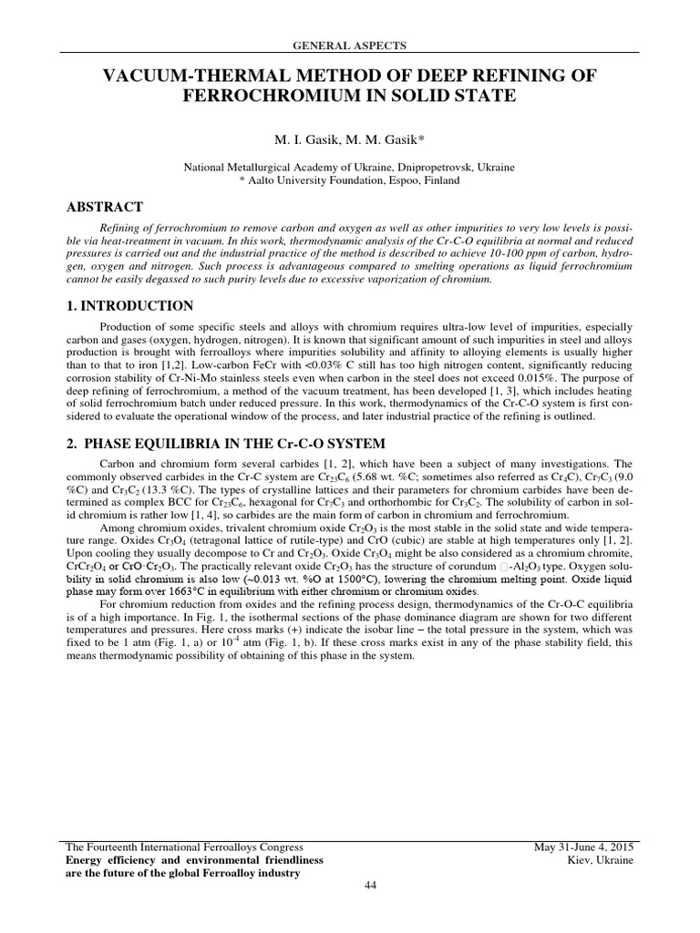 SM - ART - M.Gasik - 2015 - Vacuum-Thermal Method of Deep Refining of ...
