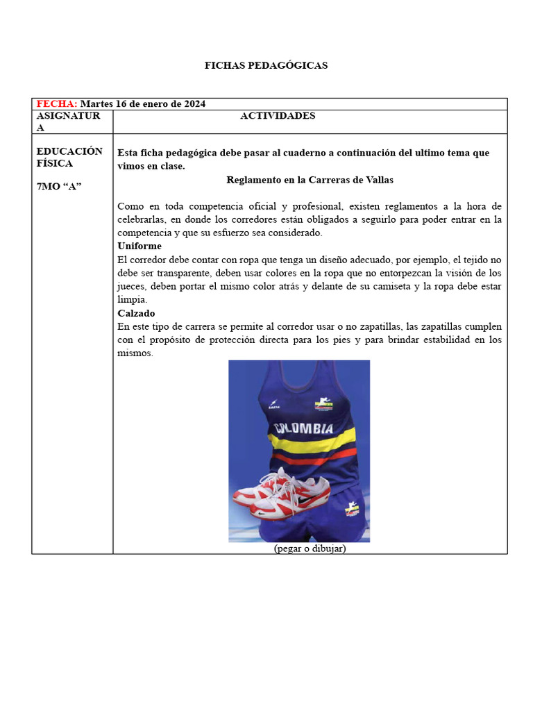 FICHAS PEDAGÓGICA EE.FF. 7MOA | PDF