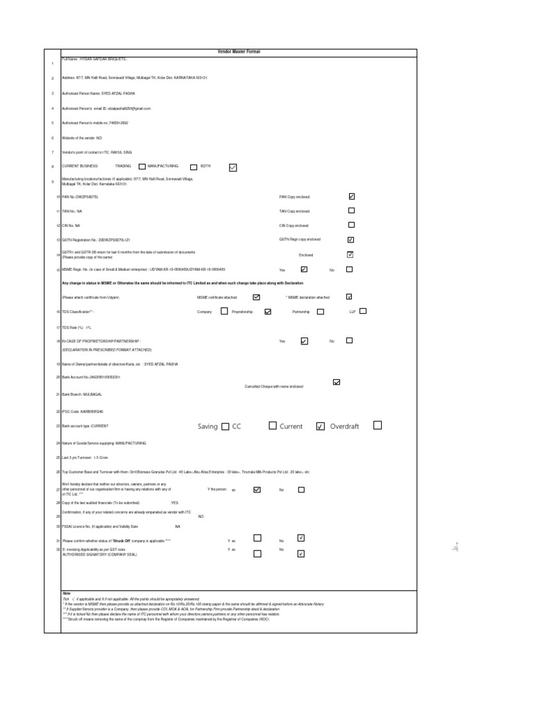 Revised Vendor Master-1 | PDF | Business