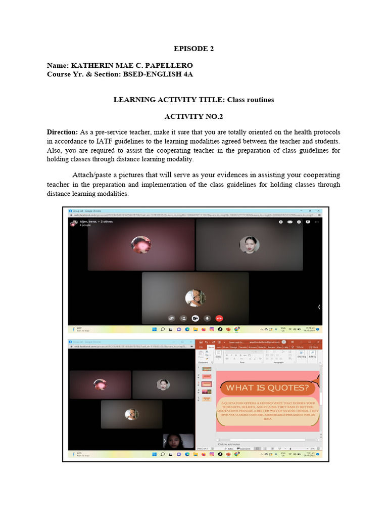 Internship Episode 2 | PDF | Teachers | Learning