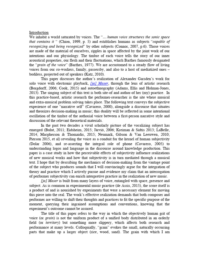 Grains Without Territory: Voicing Alexander Garsden's (Ja) Maser and ...