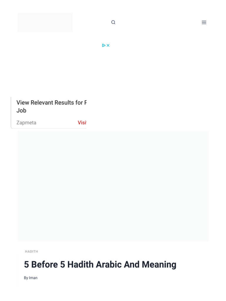 5 Before 5 Hadith Arabic and Meaning | PDF | God In Islam | Hadith