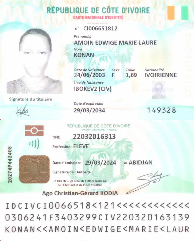 Carte D'identité CNI | PDF