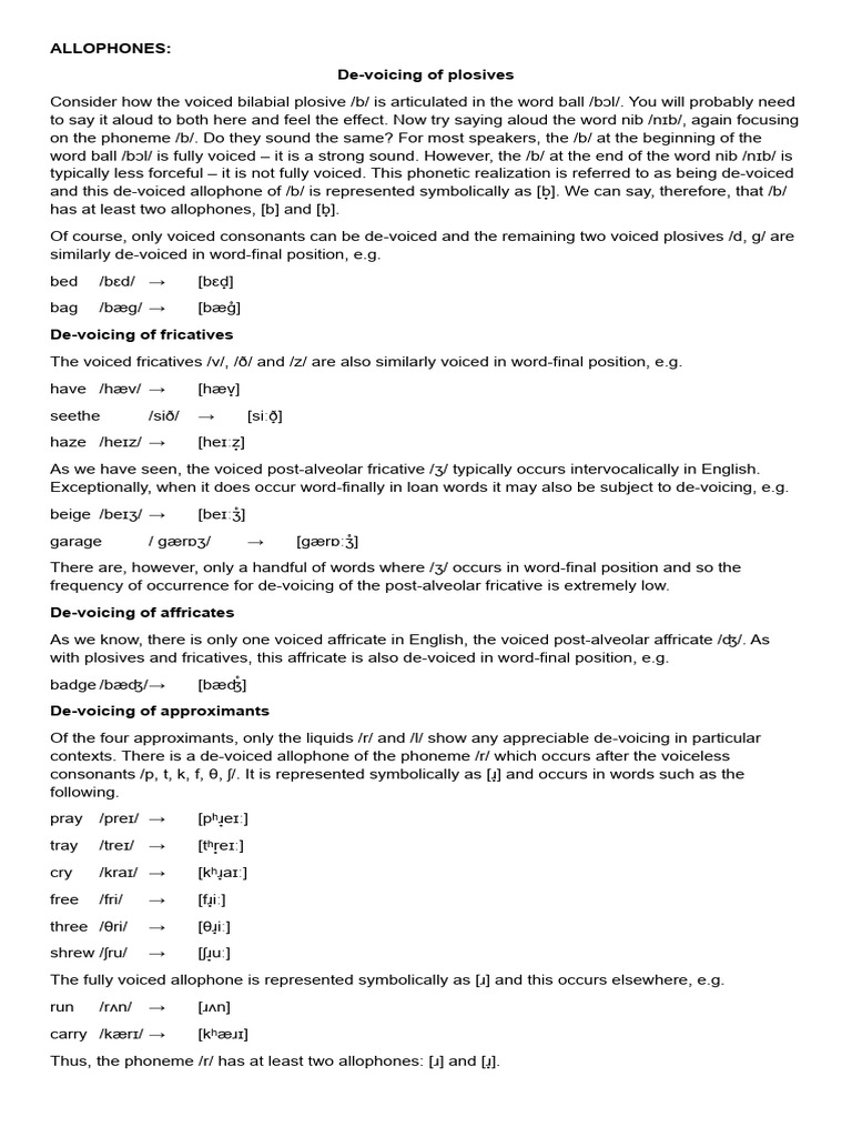 Allo Phones | PDF | Consonant | Phoneme