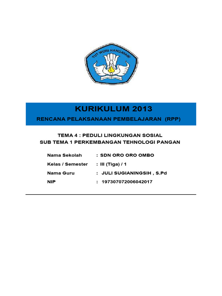 RPP Kelas III - Inovasi - Terkait - Penerapan - PRLH - Lainnya ...