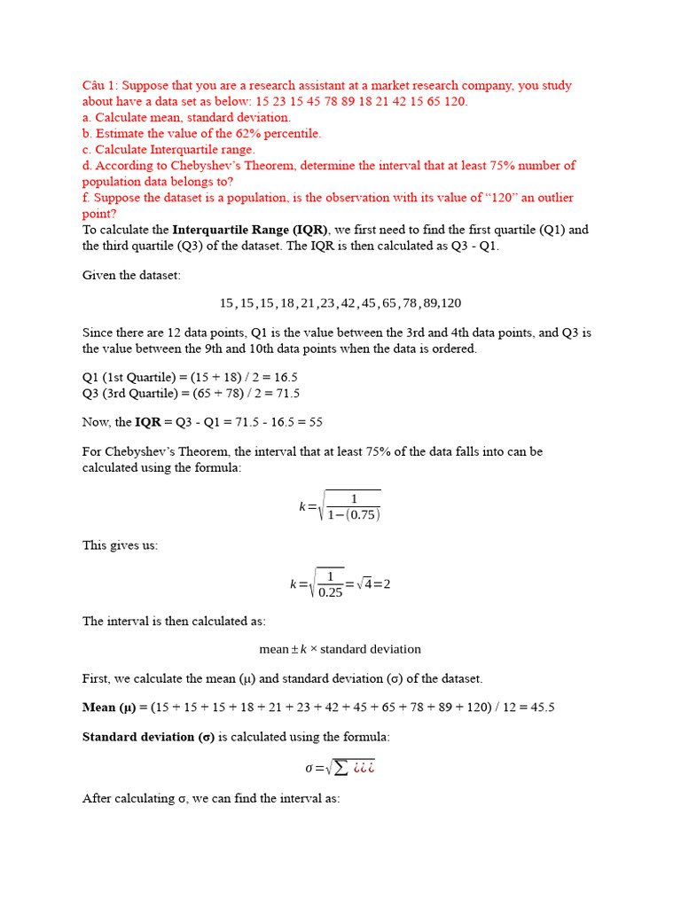 Baitap Statistics | Download Free PDF | Quartile | Statistical Analysis