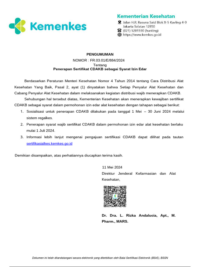 Edaran Syarat Izin Edar | PDF