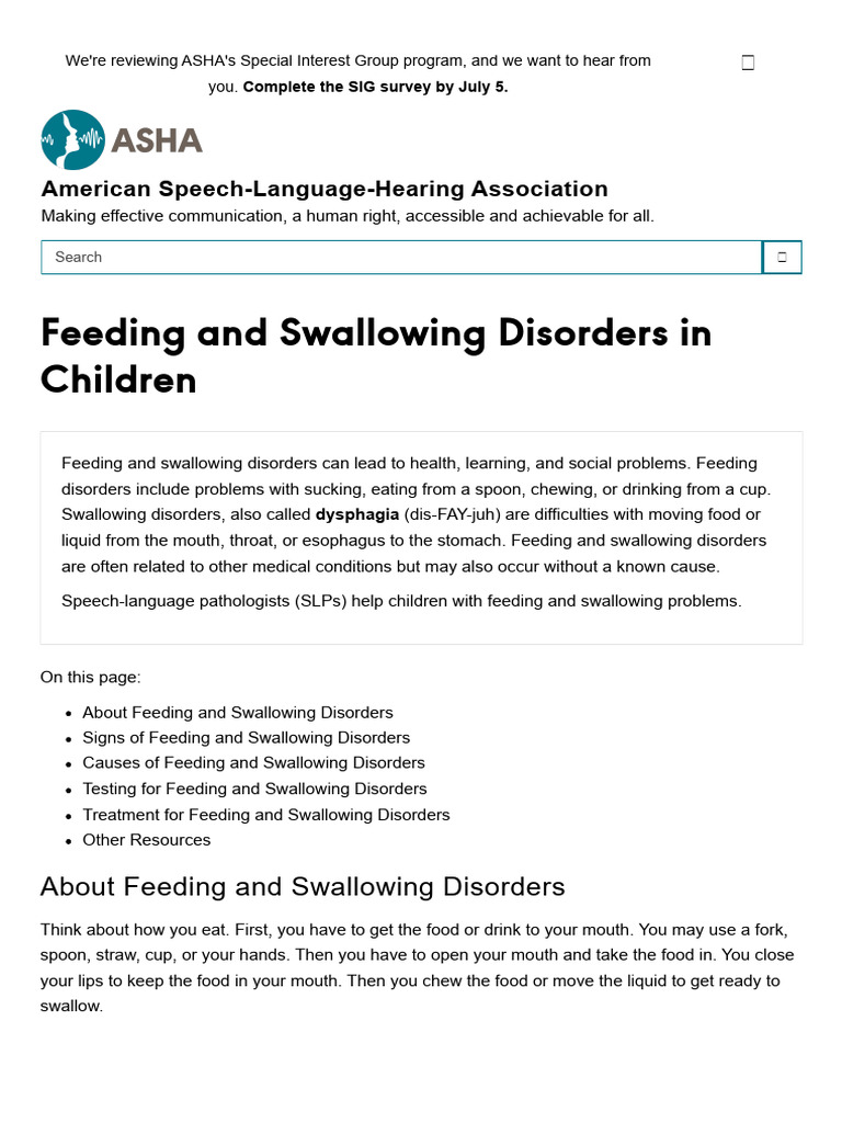 Feeding and Swallowing Disorders in Children | PDF | Esophagus ...
