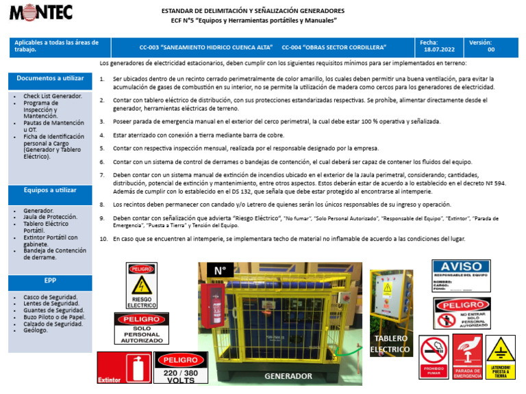 Estandar de Delimitación y Señalización Generadores ECF #5 | PDF