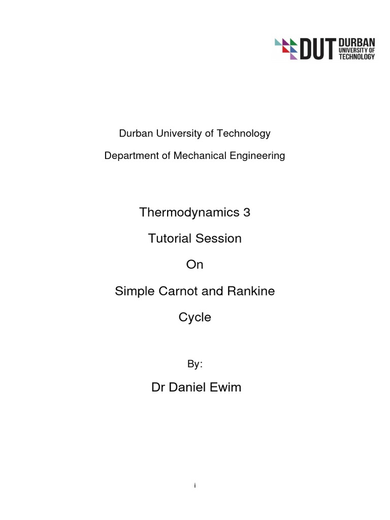 Thermodynamics 3 Tutorial Session 1 - 2023 | PDF | Heat | Mechanical Engineering