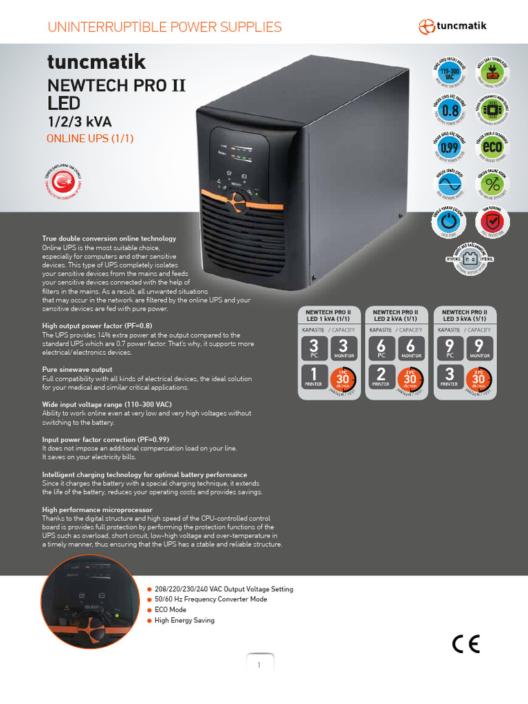 UPS - Newtech Pro II Led 1-3kVA Catalog | PDF | Power Supply | Electrical Engineering