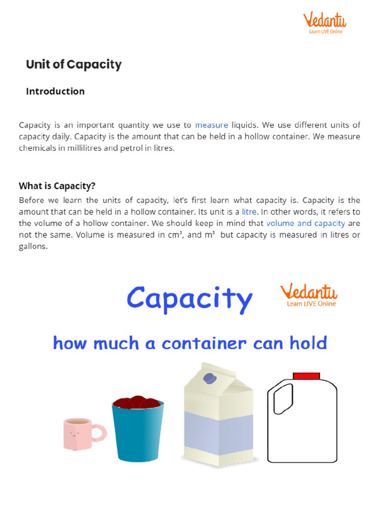 Unit of Capacity | PDF