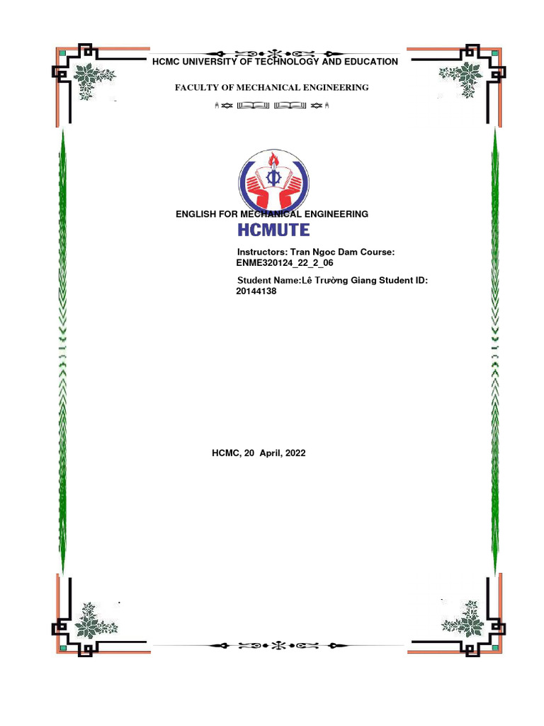 HCMC University of Technology and Education | PDF | Creep (Deformation ...