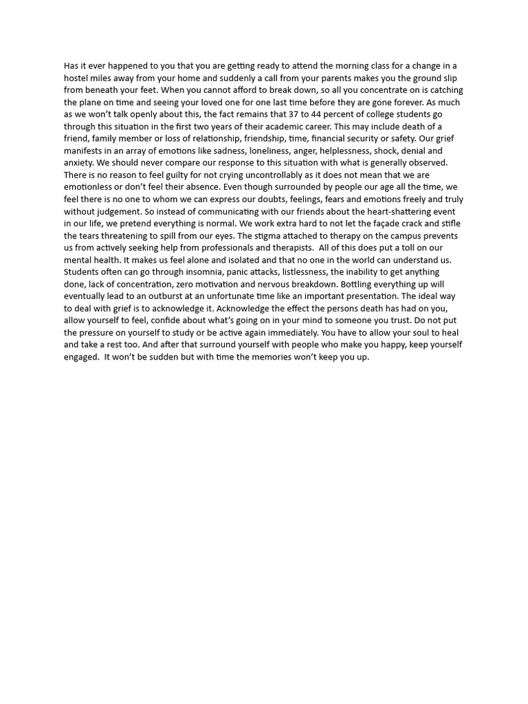 Dealing With Loss | PDF