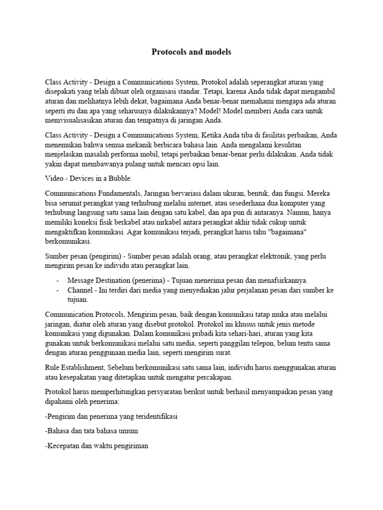 Resume Jarkom, Protocols and Models | PDF