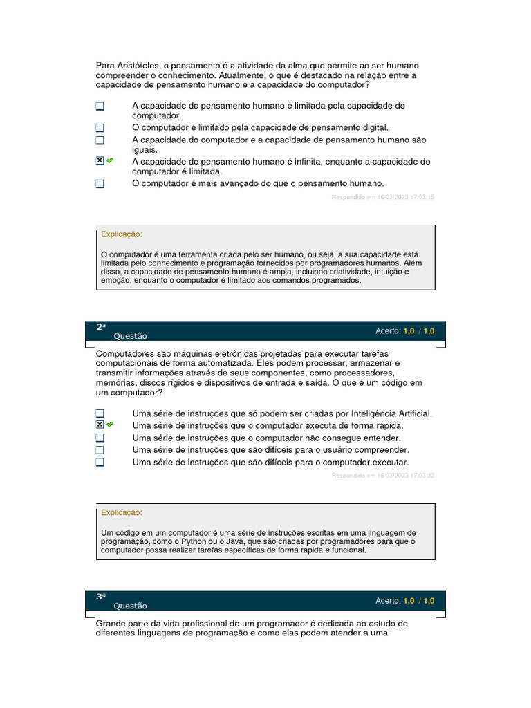 Simulado Pensamento Computacional | PDF | Algoritmos | Pixel