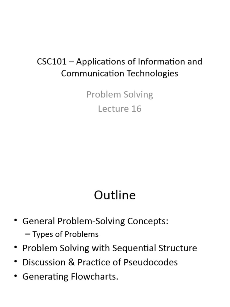 Ict Lecture 16 Pdf Algorithms Computer Program 5924