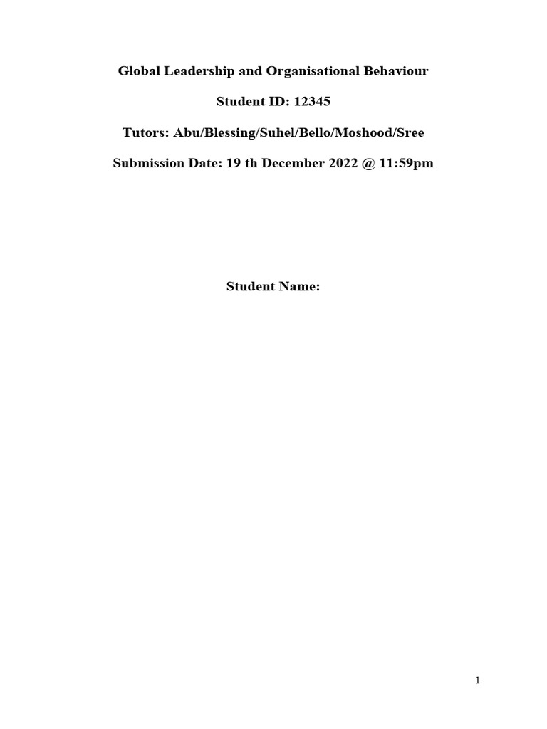 Global Leadership And Organisational Behaviour Samsung PDF