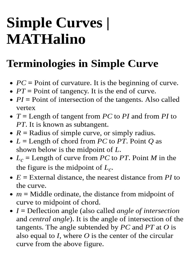 Simple Curves MATHalino | Download Free PDF | Angle | Tangent