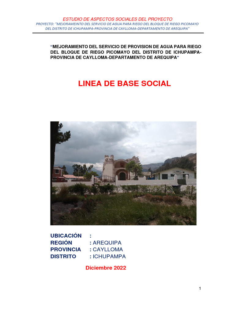 1. Linea de Base SOCIAL 22 | Descargar gratis PDF | Riego | Agricultura