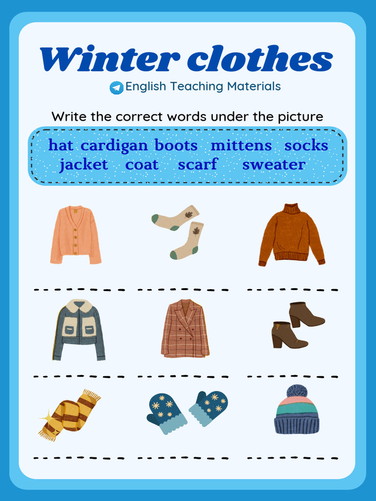 Advent Day 8 Winter Clothes | PDF